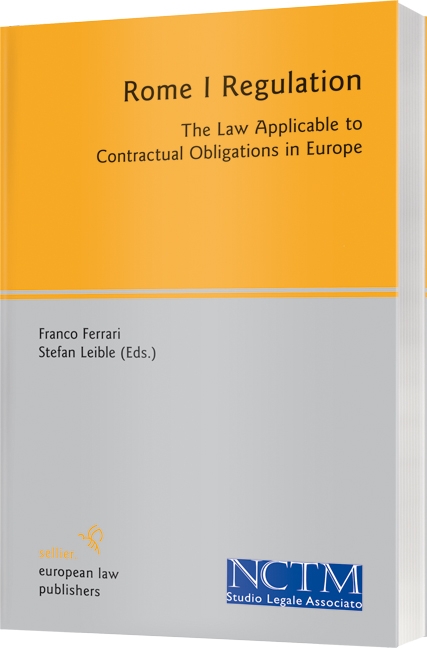 English Book on the Rome I Regulation – Conflict of Laws